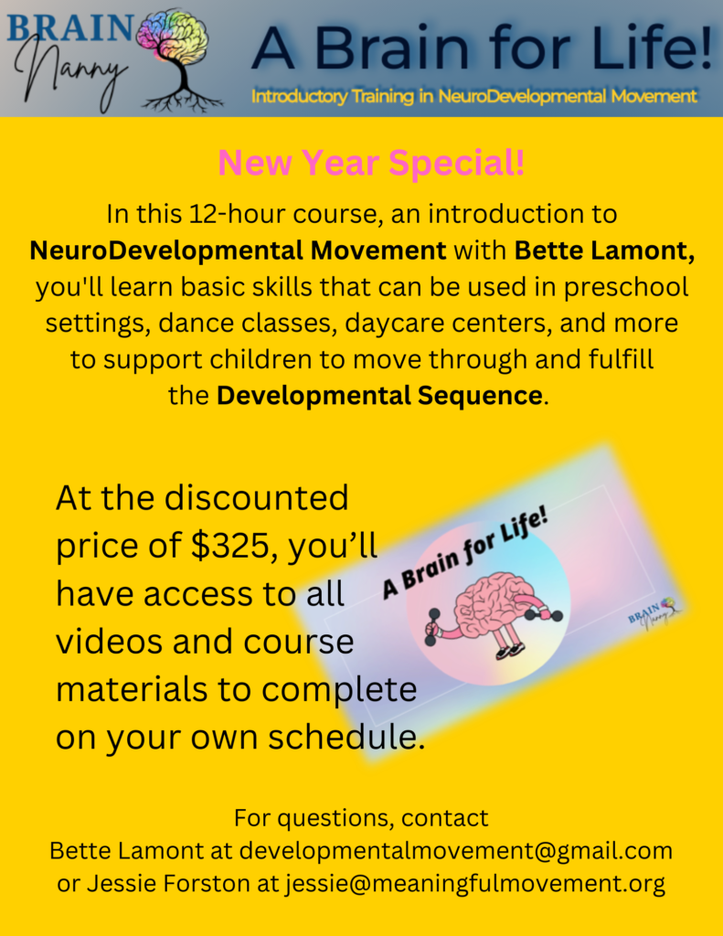 A Brain for Life! Course - NeuroDevelopmental Movement with Bette Lamont